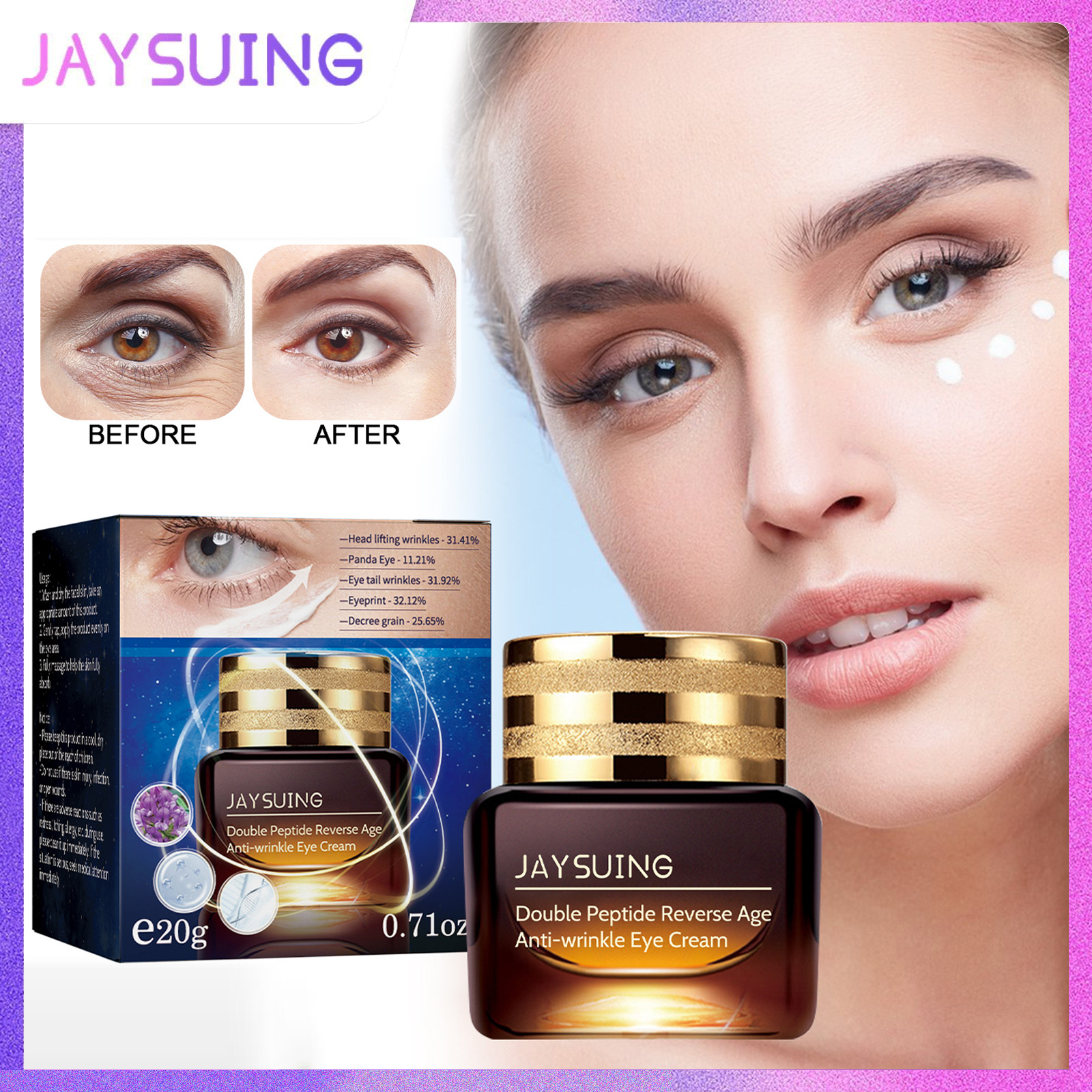Jaysuing Anti-wrinkle Eye Cream Double Peptide Reverse Age | Jaysuing ...